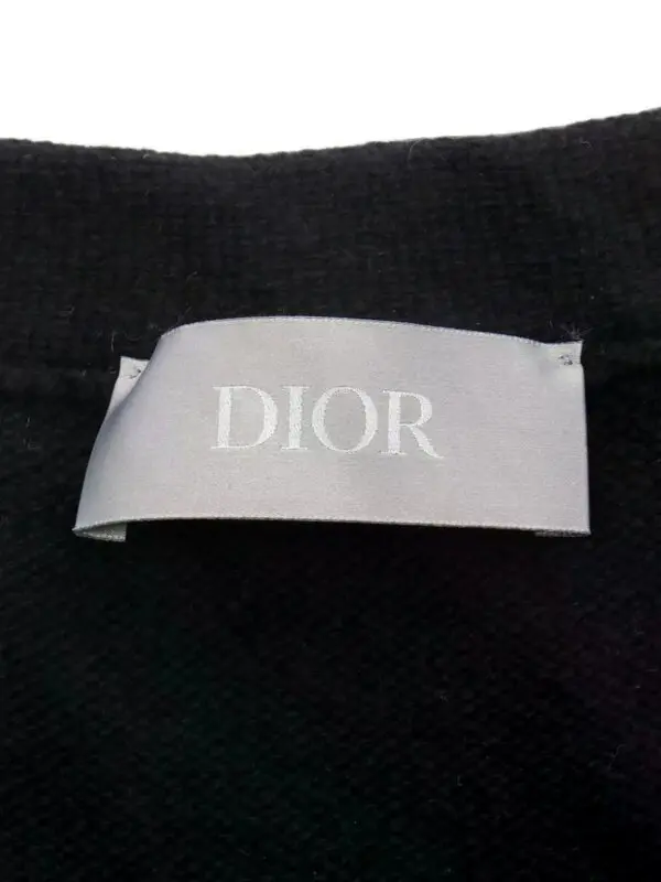 Dior Cashmere Logo Embroidered Cardigan