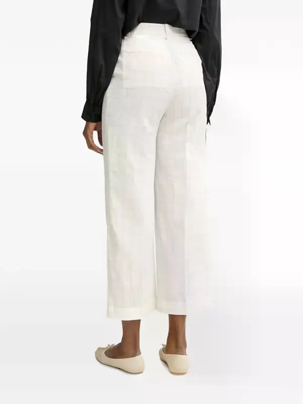 BENETTON Check-pattern Pleated Trousers