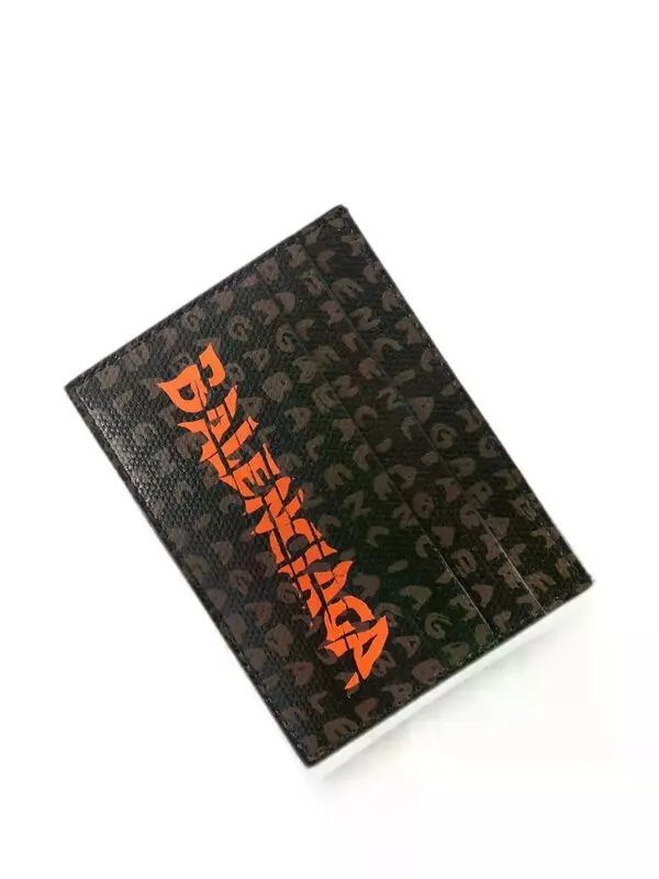 Balenciaga Logo-print Card Holder - Brown