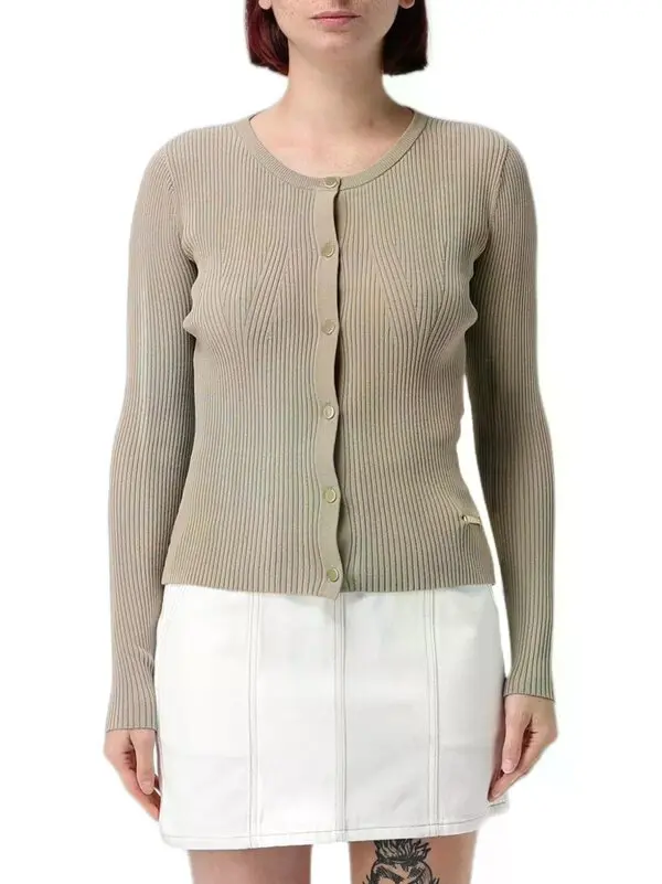 Emporio Armani Ribbed Knit Button-up Cardigan - Neutrals