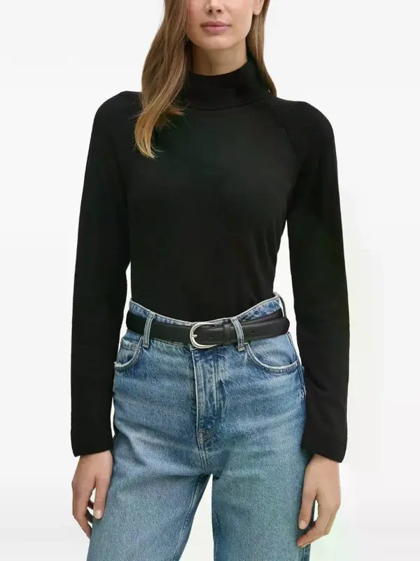 BENETTON Raglan Sleeve Roll Neck Sweater - Black