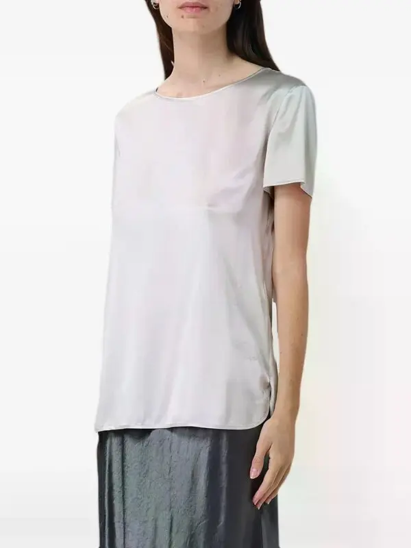 Max Mara Short Sleeve Satin T-shirt - Grey