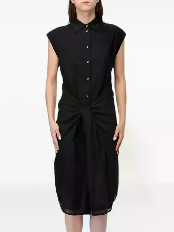 TELA Knot-detail Sleeveless Midi Dress - Black