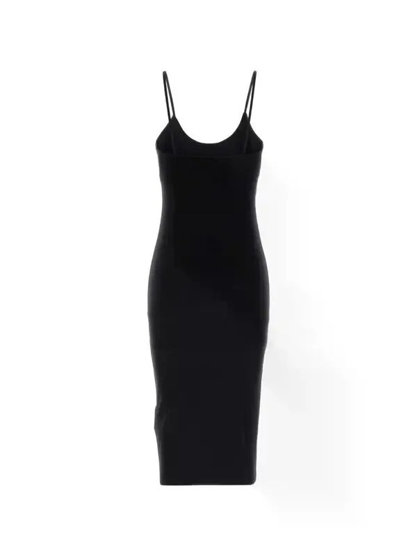 Off-White Logo-print Spaghetti-strap Midi Dress