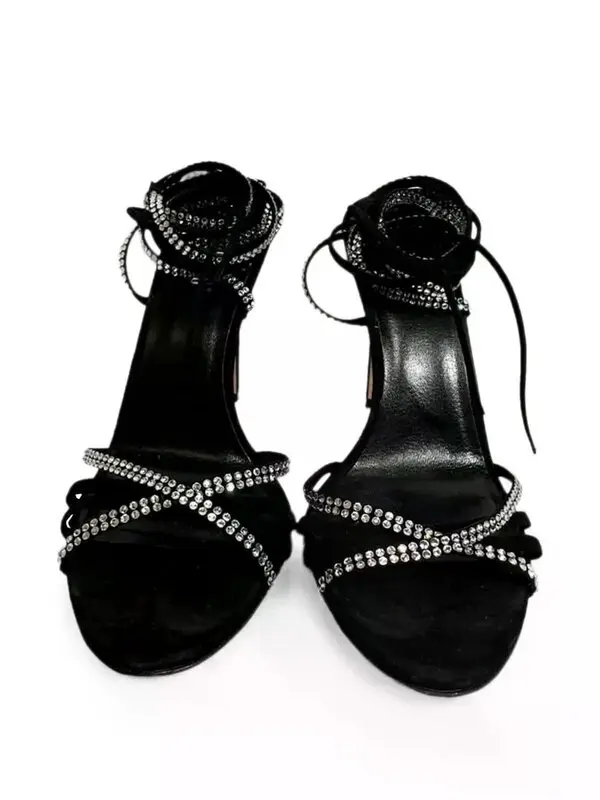 Paris Texas Suede Crystal Embellishment Stiletto Sandals