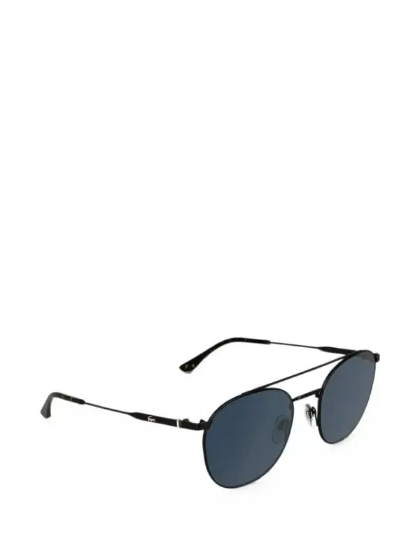 Lacoste Round Frame Double Bridge Sunglasses - Black