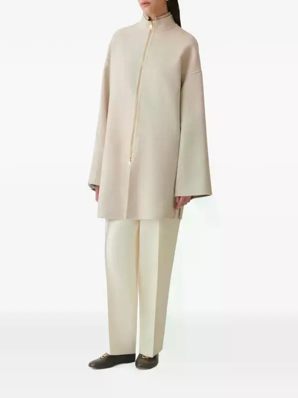 Fabiana Filippi High-neck Zip-up Coat - Neutrals