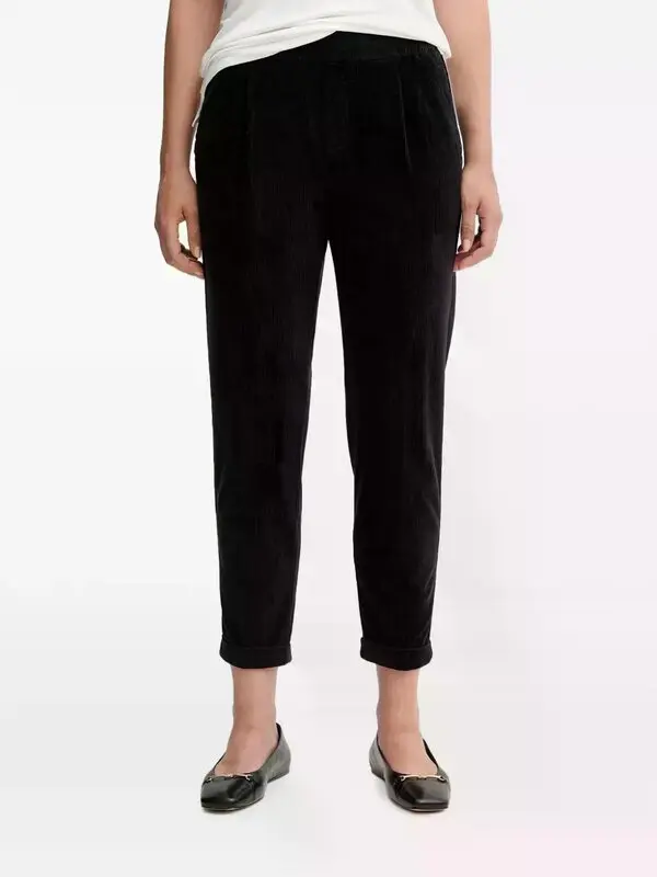 BENETTON Corduroy Pleated Trousers - Black
