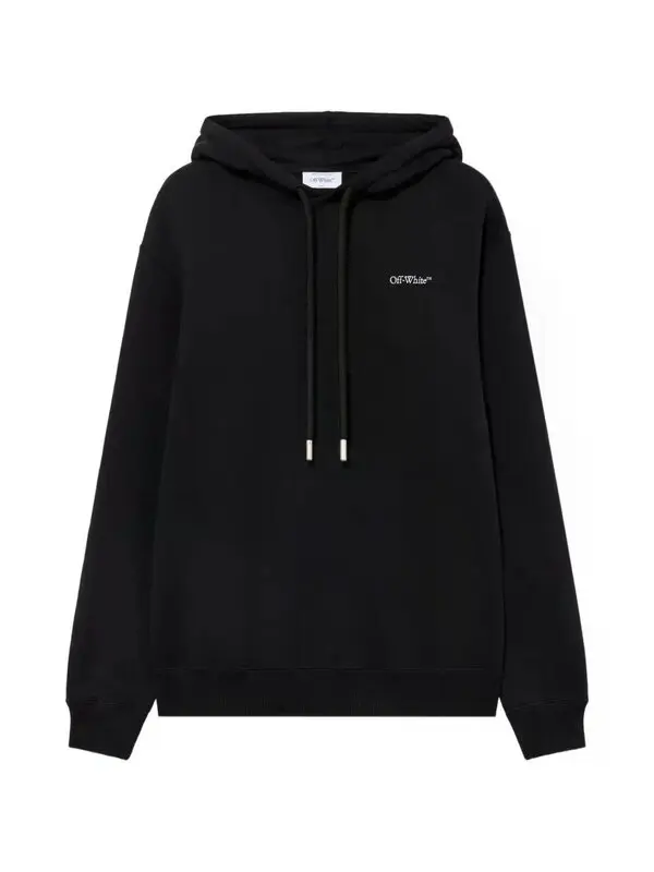 Off-White Cotton Arrows Print Hoodie