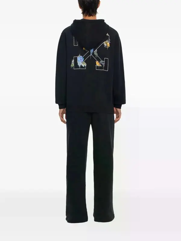 Off-White Cotton Arrows Print Hoodie