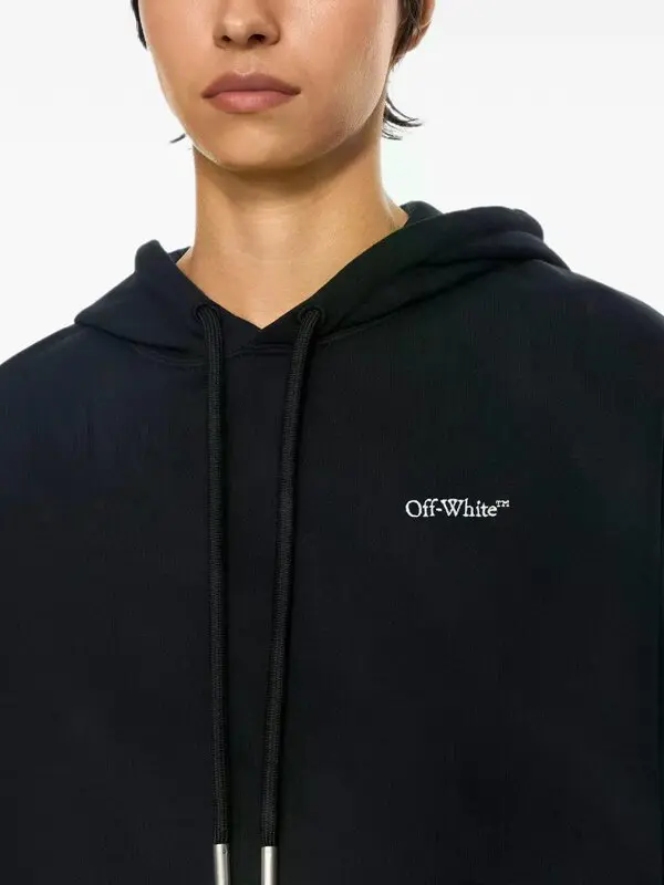 Off-White Cotton Arrows Print Hoodie