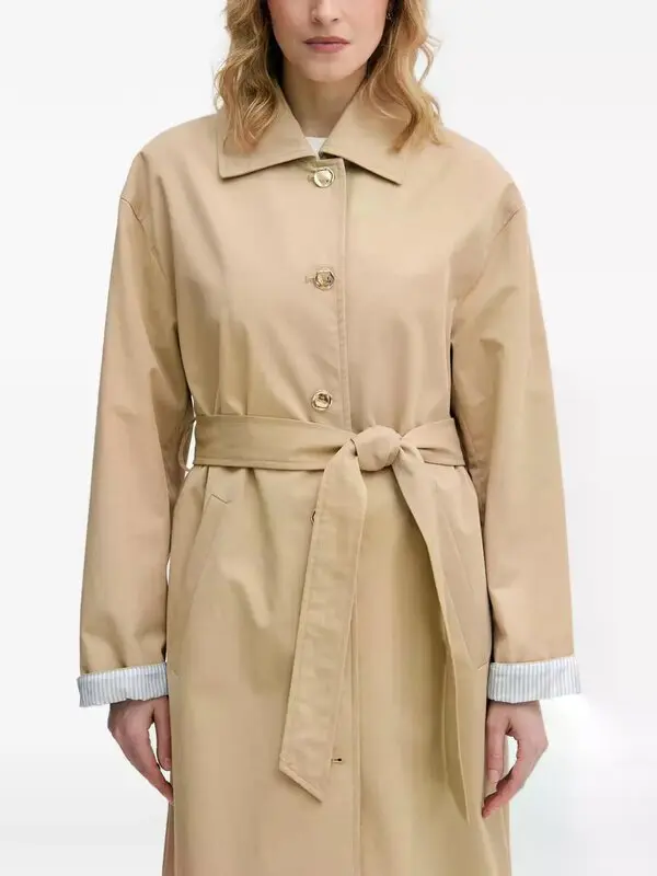 BENETTON Belted Button-down Trench Coat - Neutrals