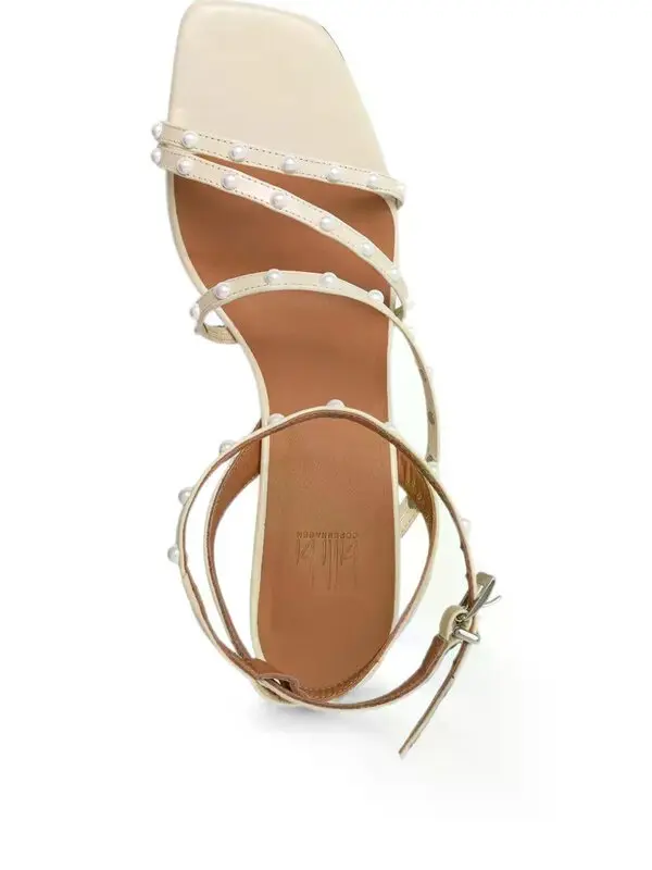 BILLI BI Cream White Leather Strappy Heeled Sandals