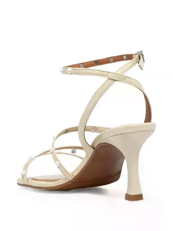 BILLI BI Cream White Leather Strappy Heeled Sandals