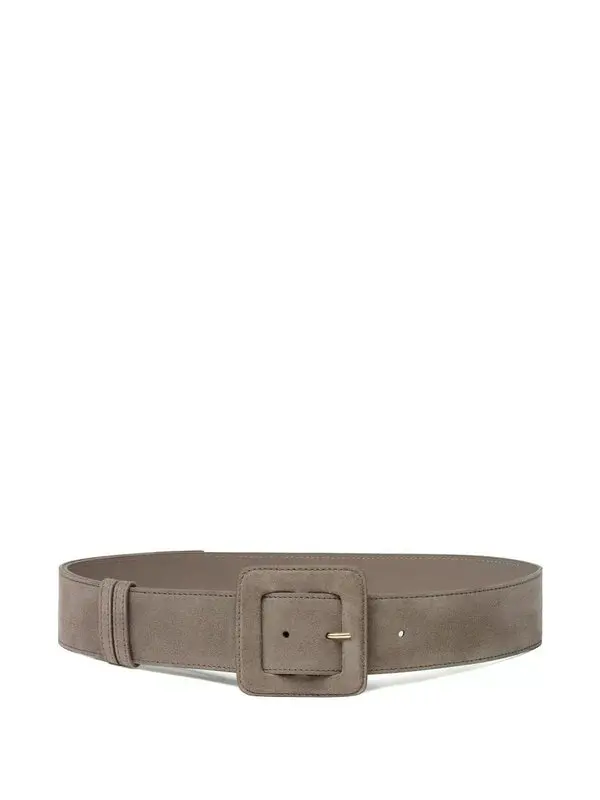 Fabiana Filippi Suede Belt With Square Buckle - Grey