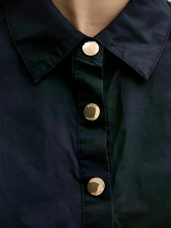 GAUDI Cropped Shirt With Drawstring Hem - Blue