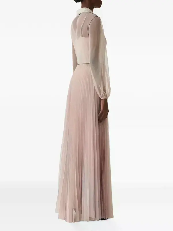 Fabiana Filippi Pleated Lace-collar Maxi Dress