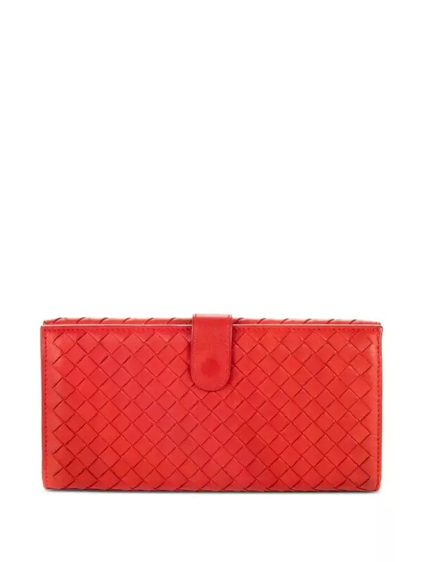 Bottega Veneta Intrecciato Continental Wallet - Red