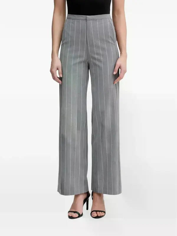 BENETTON Pinstriped Wide-leg Trousers - Grey