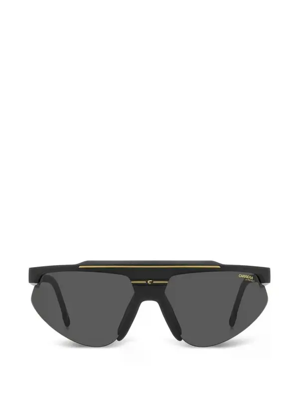Carrera Eyewear Rectangular Frame Sunglasses With Gold Tone Hardware - Black