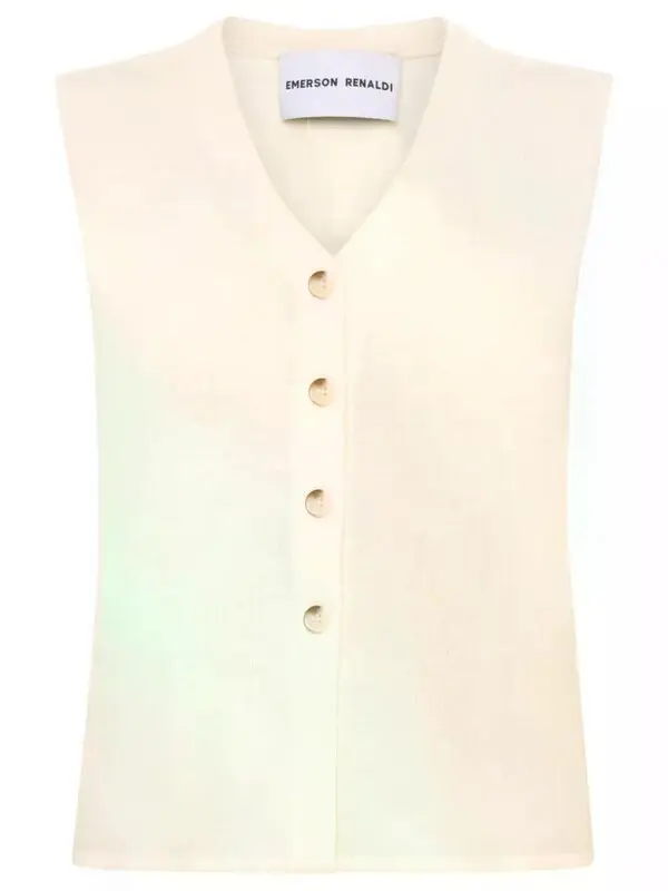 EMERSON RENALDI V-neck Button-up Vest