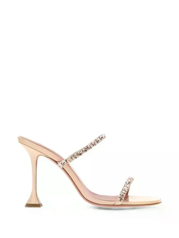 Amina Muaddi Gigi Crystal-embellished Sandals - Gold