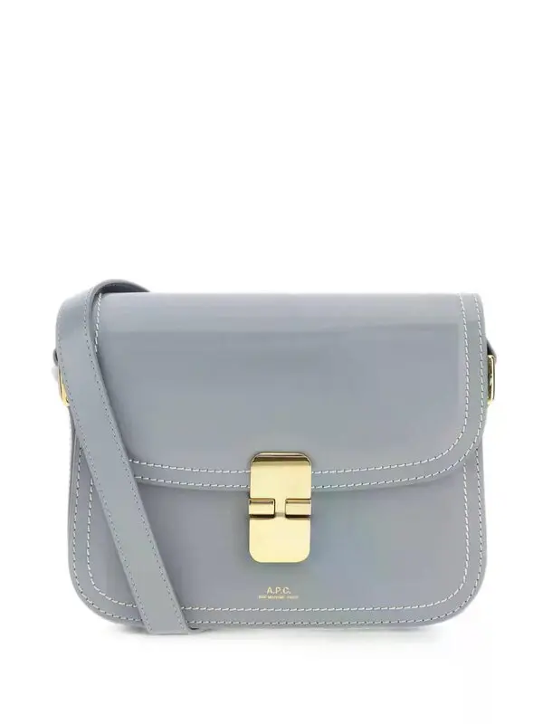 A.p.c. Small Grace Leather Shoulder Bag - Blue