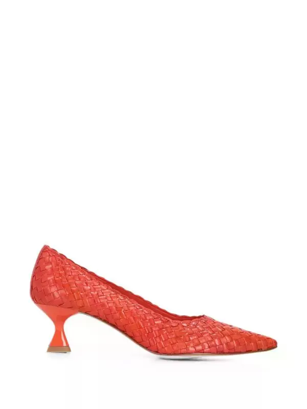LA ROSE Carol Woven Pointed-toe Pumps
