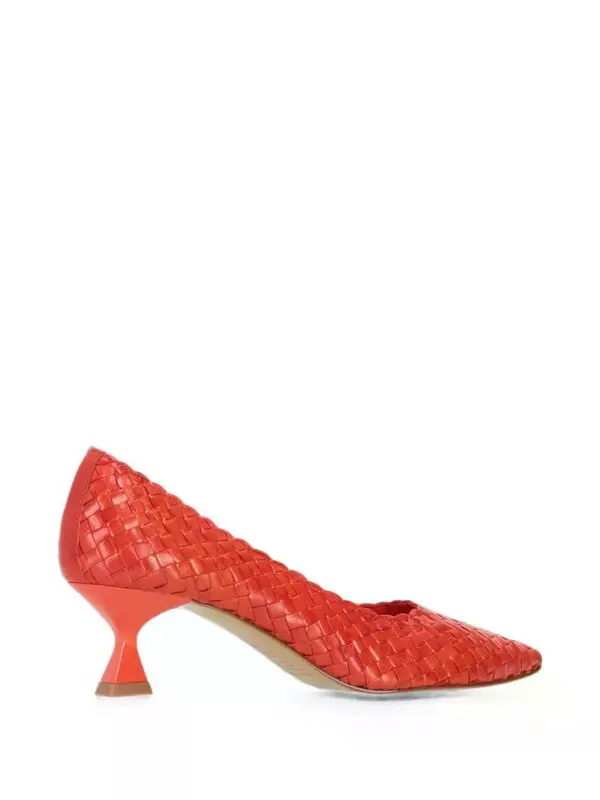LA ROSE Carol Woven Pointed-toe Pumps