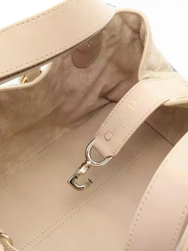 Dior Beige Leather Cannage Quilted Handbag - Neutrals