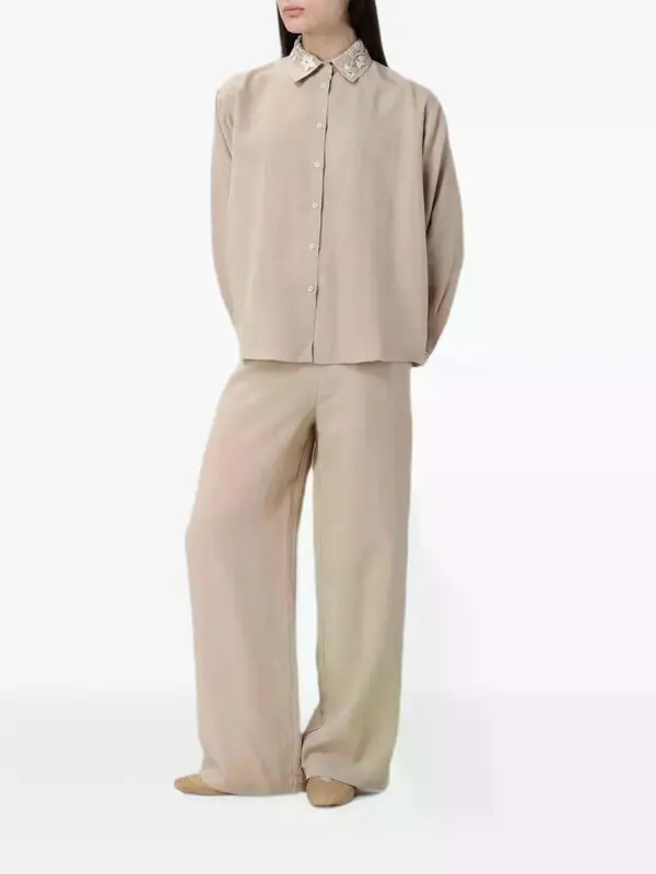 HANITA Embroidered Palazzo Pants