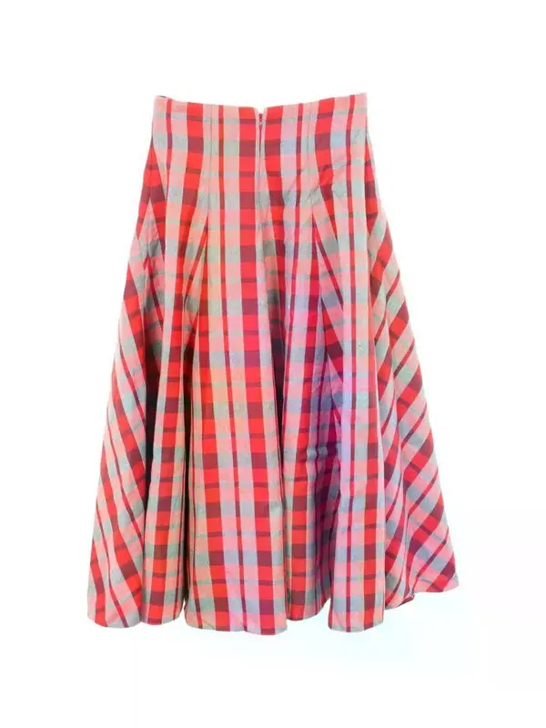 Dior Check Pattern Midi Skirt
