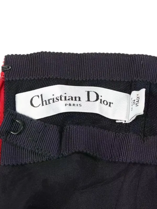 Dior Check Pattern Midi Skirt