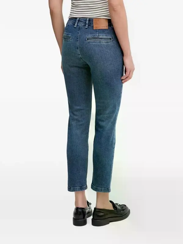 BENETTON Logo Patch Straight-leg Jeans