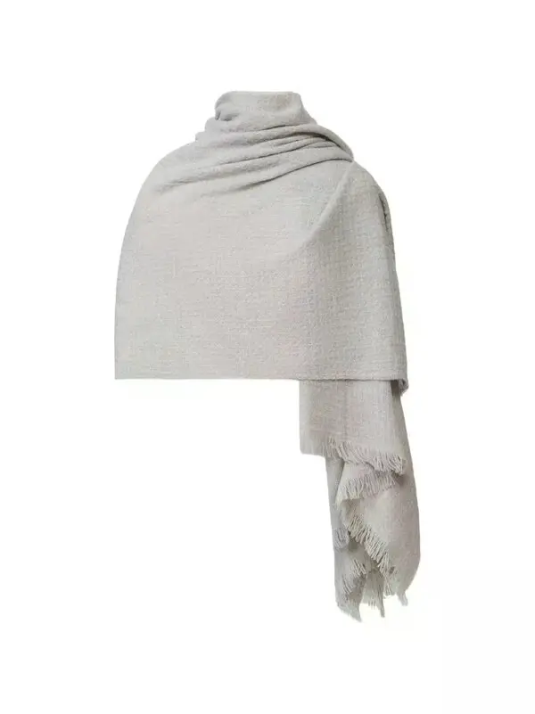 Fabiana Filippi Waffle-knit Frayed Scarf - Grey