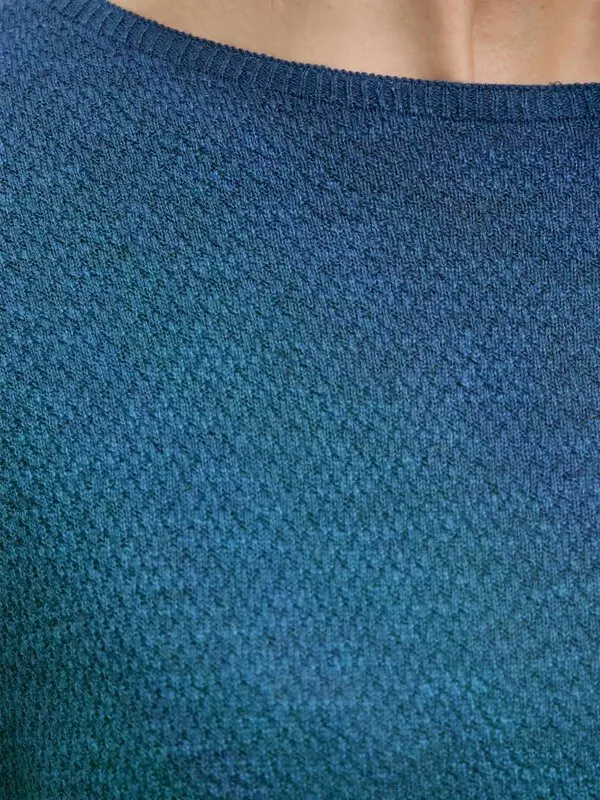 BENETTON Textured Knit Three-quarter Sleeve Sweater