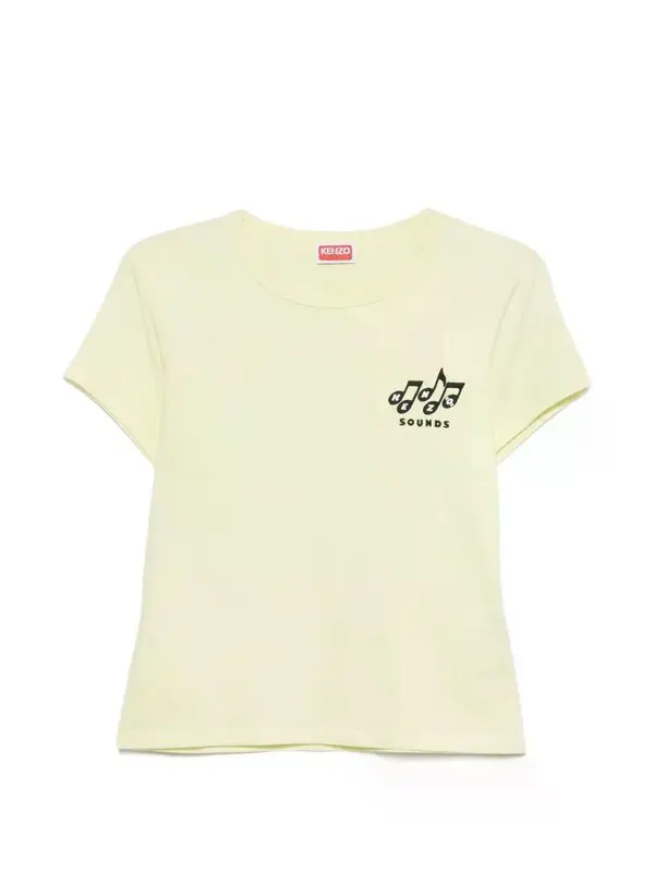 Kenzo Sounds Embroidered Crew Neck T-shirt - Yellow