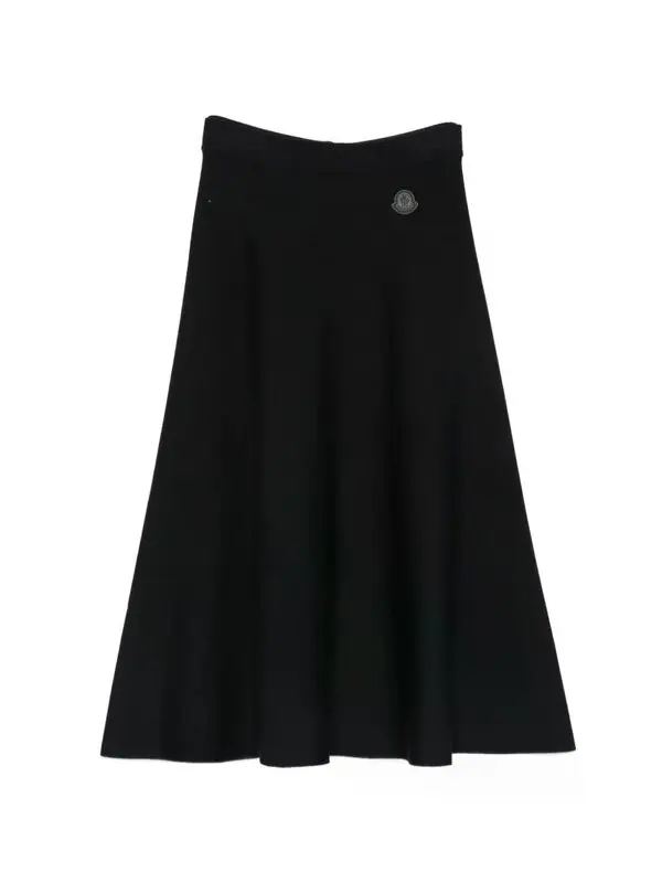 Moncler Logo-patch A-line Midi Skirt - Blue