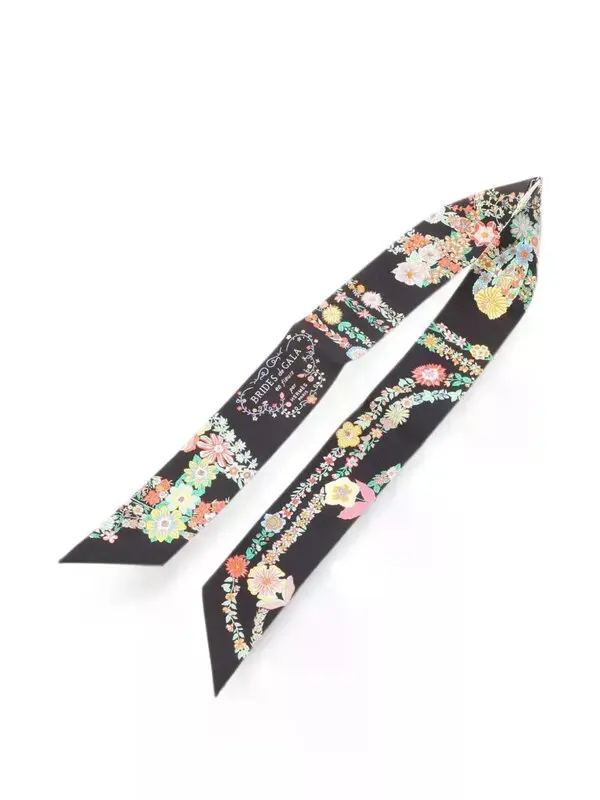 Hermès Brides De Gala En Fleurs Silk Scarf - Black