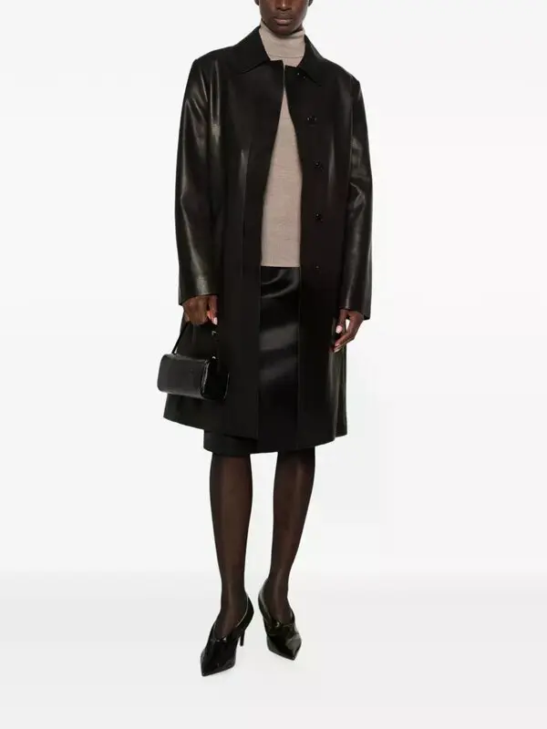 THE ROW Cintia Single-breasted Leather Coat