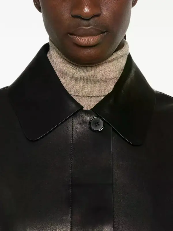 THE ROW Cintia Single-breasted Leather Coat