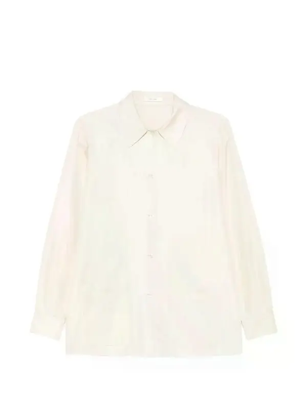 THE ROW Lucetta Silk Shantung Shirt - Neutrals