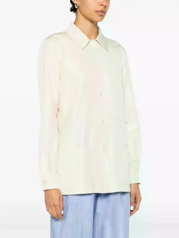 THE ROW Lucetta Silk Shantung Shirt - Neutrals