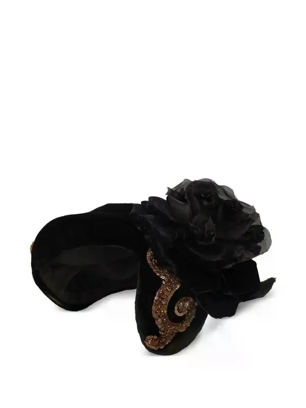Vintage Floral Appliqué Sequin Embellished Hat