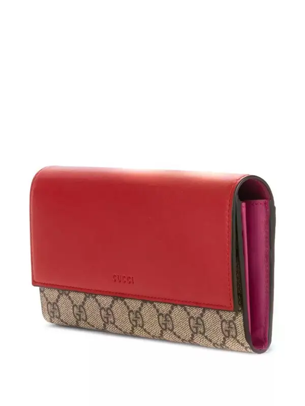 Gucci Gg Supreme French Flap Long Wallet