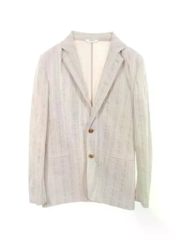 Hermès Striped Wrinkle-effect Blazer - Neutrals