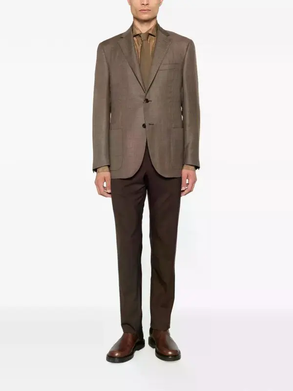 Corneliani Notched-lapels Single-breasted Blazer - Brown