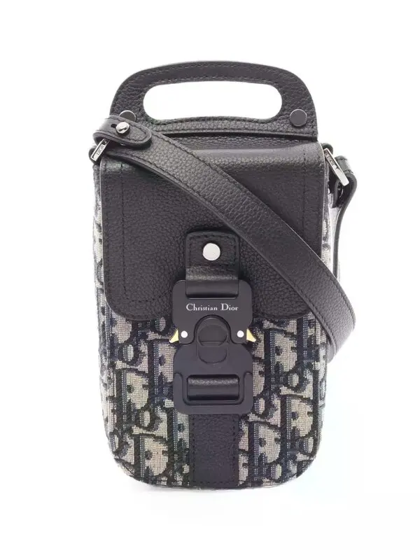 Dior Oblique Canvas Saddle Vertical Pouch Satchel