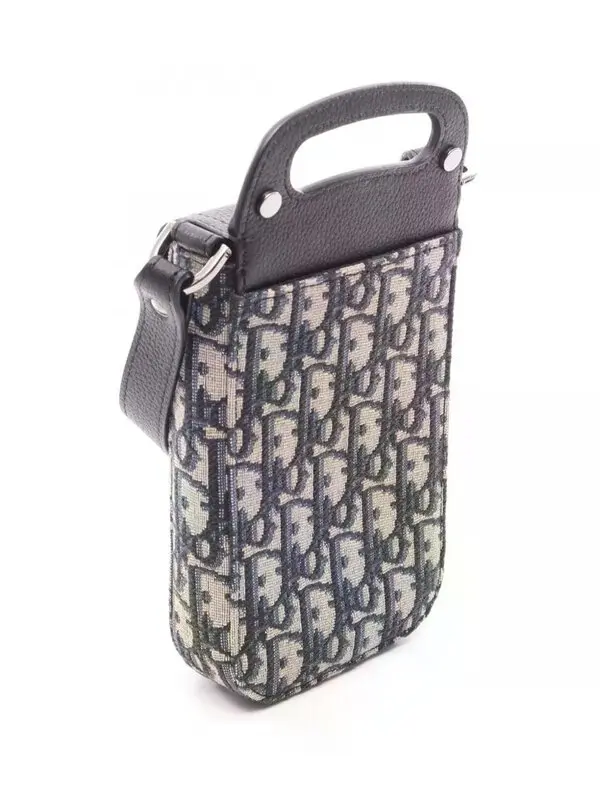Dior Oblique Canvas Saddle Vertical Pouch Satchel