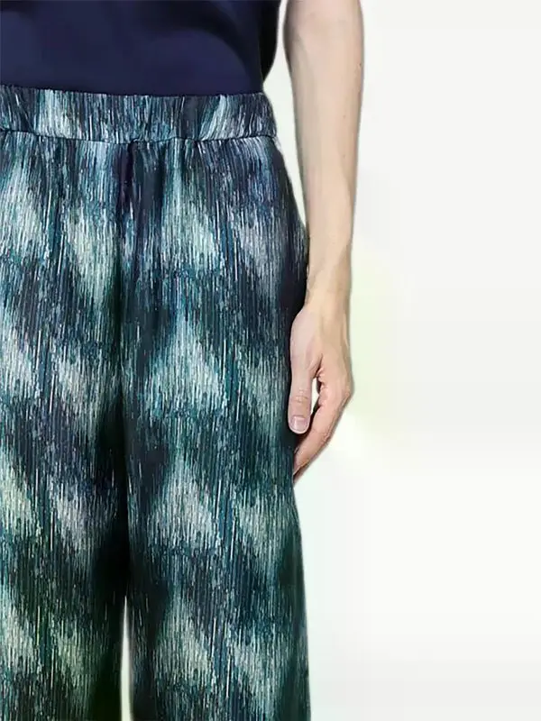 Max Mara Printed Silk Palazzo Pants